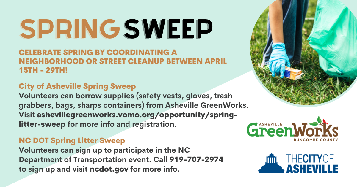 Join Asheville's Spring Litter Sweep April 18-23 - The City of Asheville